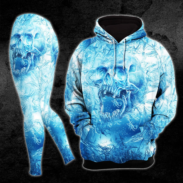 Turquoise Frozen Ice Skull Combo Hoodie and Leggings – Wonder Skull